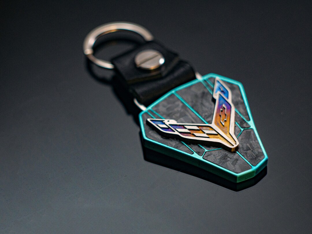 Corvette Titanium & Carbon Keychain, Corvette C8, C4, C5, C6, C7, C8 ...