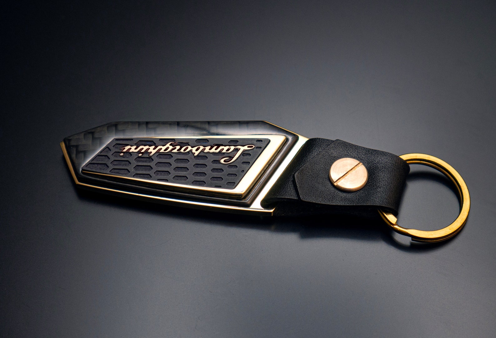 Lamborghini Keychain, Brass, Gold, Carbon Fiber, G10, Leather, Urus ...