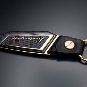 Lamborghini Keychain, Brass, Gold, Carbon Fiber, G10, Leather, Urus ...