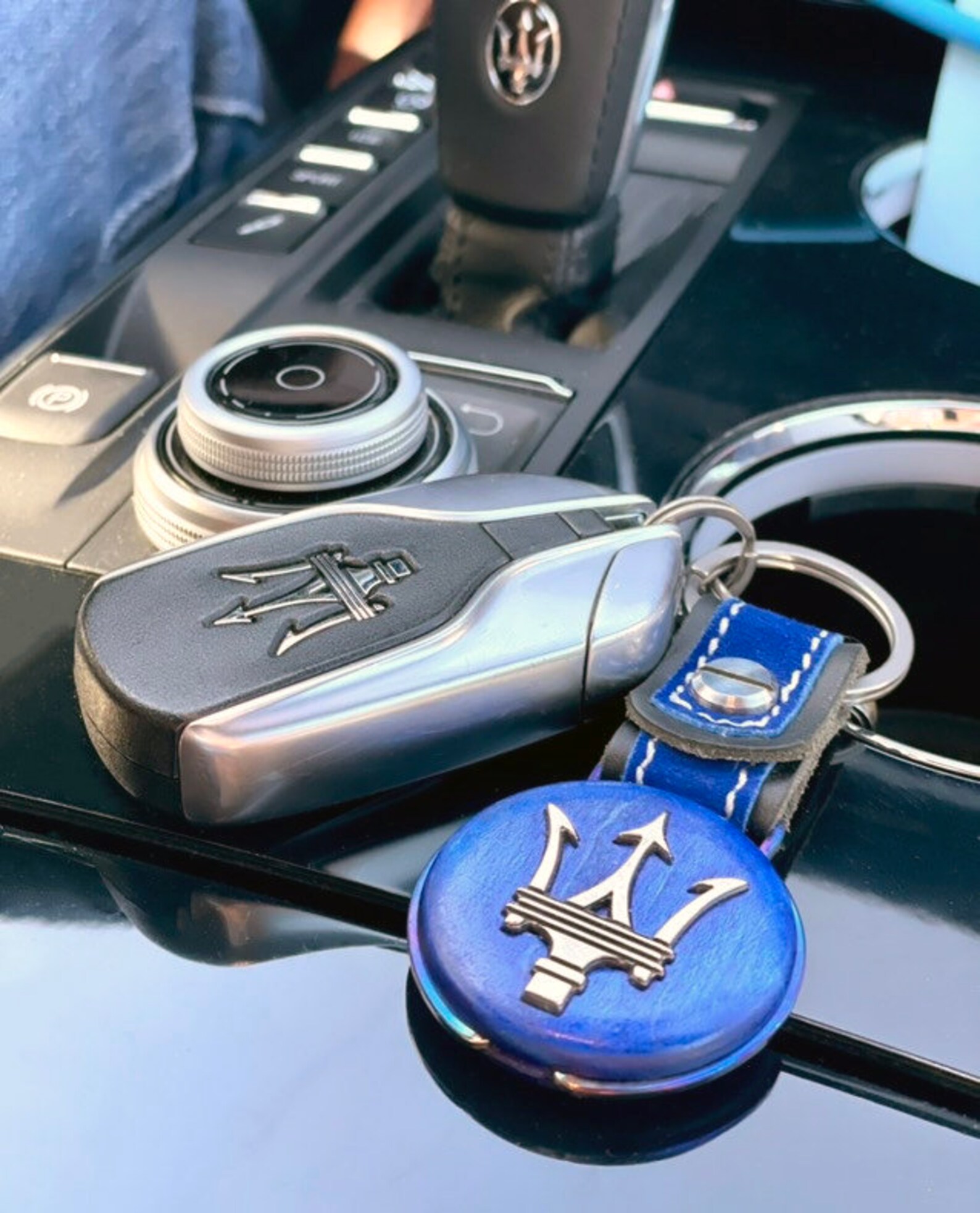 Maserati Blue Keychain Wooden Titanium Aluminum Spyder Gran Turismo 350 ...