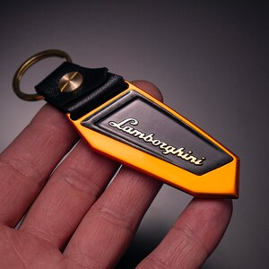 Lamborghini Keychain, Anodized Aluminum, Carbon Fiber, Bronze Lettering ...