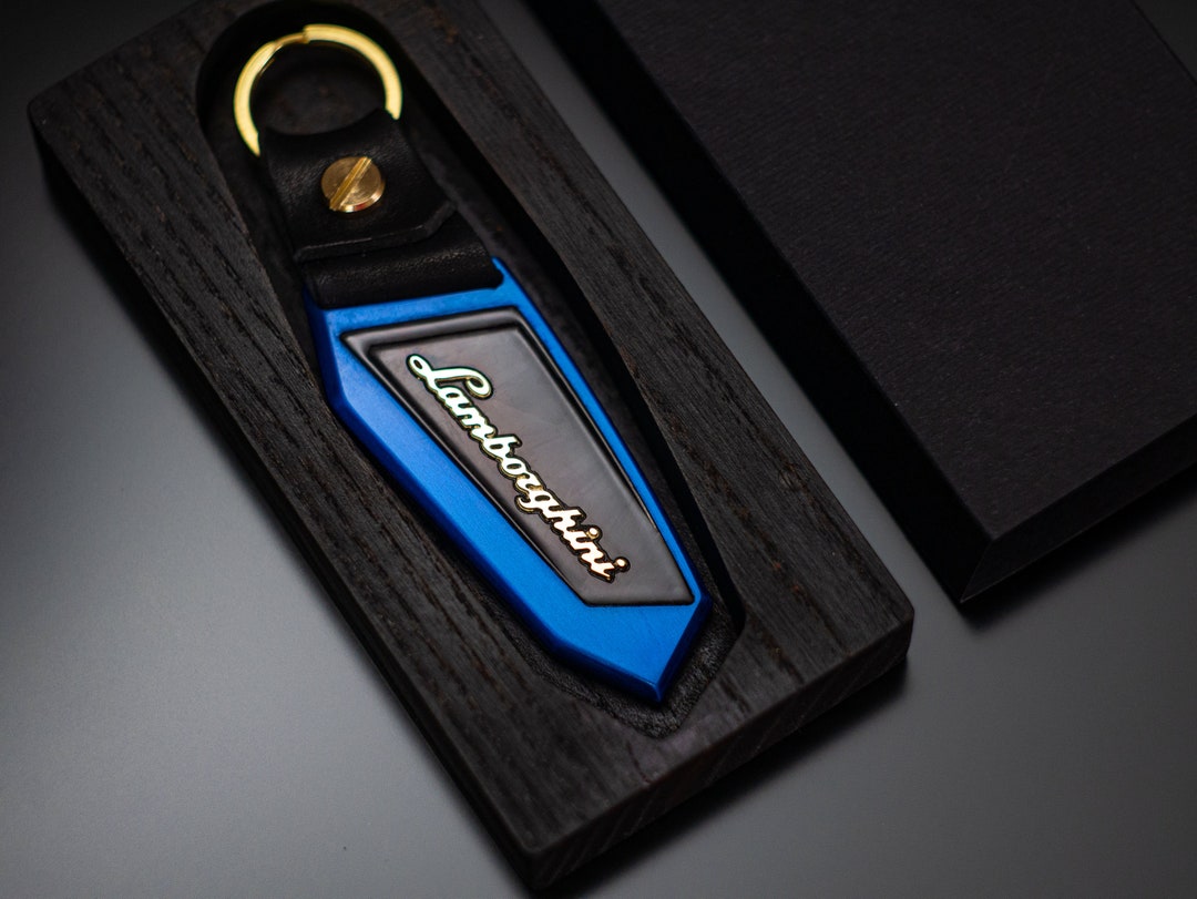 Lamborgini Keychain, Anodized Aluminum, Carbon Fiber, Bronze Lettering ...