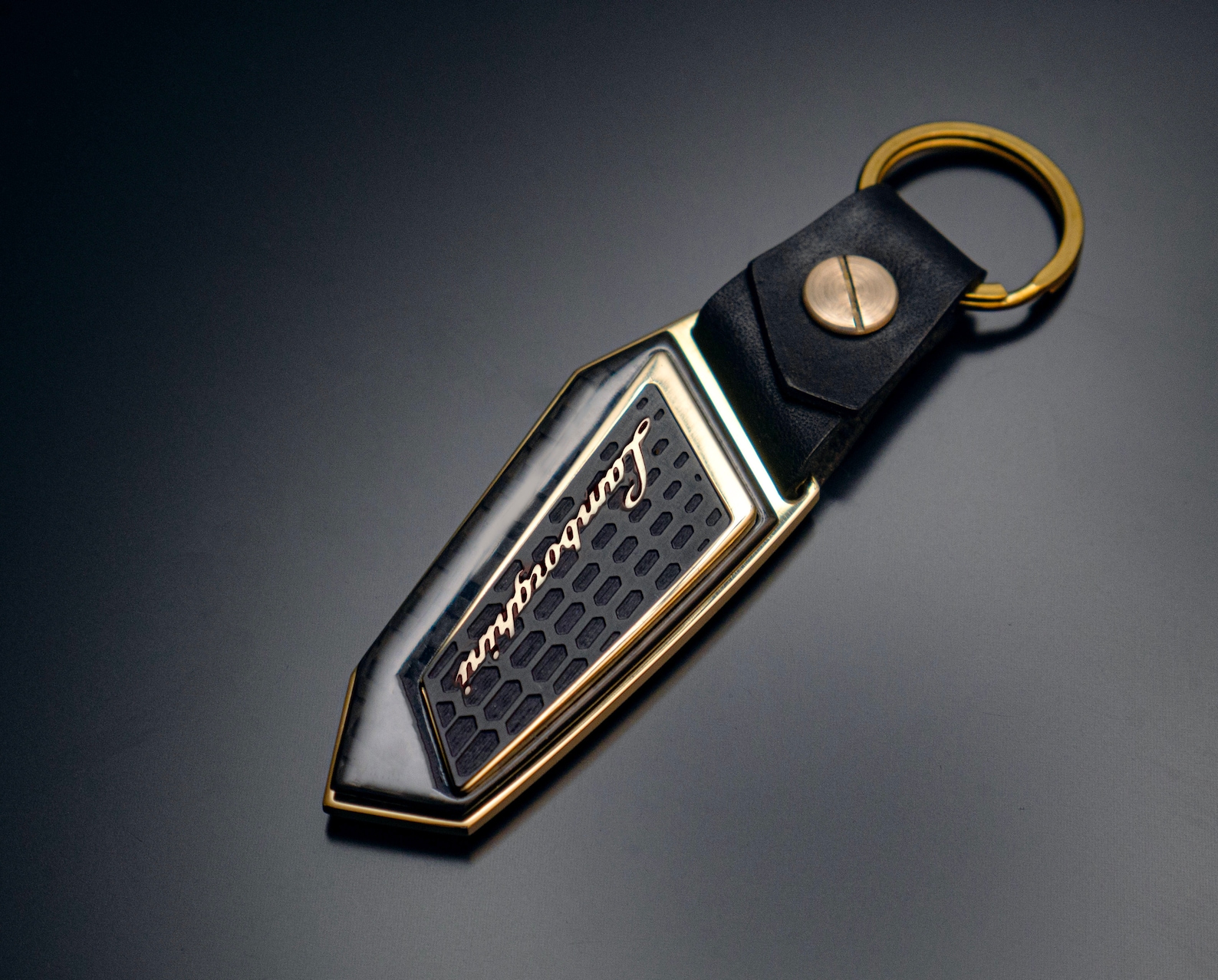 Lamborghini Keychain, Brass, Gold, Carbon Fiber, G10, Leather, Urus ...