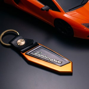 Lamborghini Keychain, Anodized Aluminum, Carbon Fiber, Bronze Lettering ...