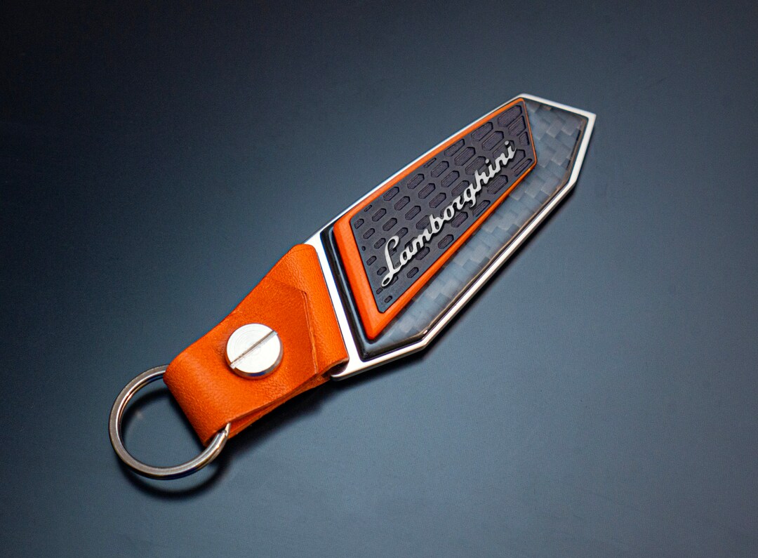 Lamborghini Keychain, Titanium, Carbon Fiber, G10, Leather, Urus ...