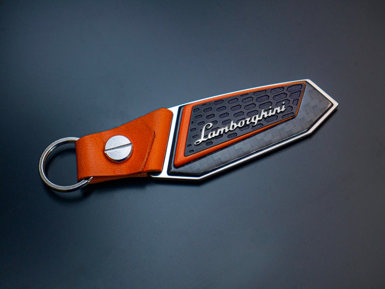 Lamborghini Keychain, Titanium, Carbon Fiber, G10, Leather, Urus ...
