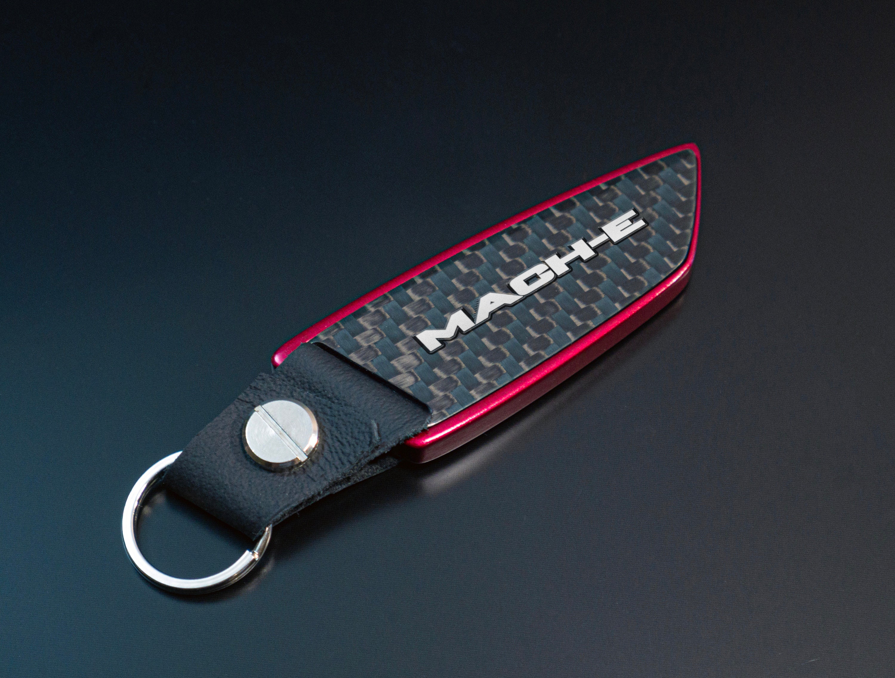 Keychain for Ford Mustang MACH-E, Carbon Fiber, Custom Mustang, Present ...