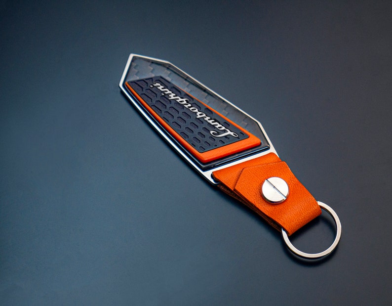 Lamborghini Keychain, Titanium, Carbon Fiber, G10, Leather, Urus ...