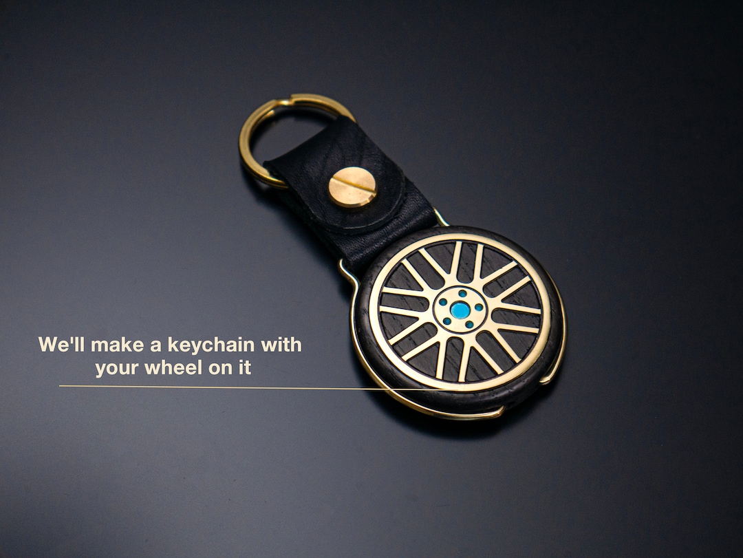 Wheel Keychain for Bmw Lovers, Wood and Gold, Bmw Accessories, Bmw Gift ...