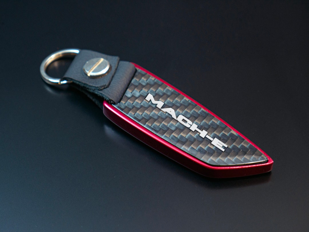 Keychain for Ford Mustang MACH-E, Carbon Fiber, Custom Mustang, Present ...