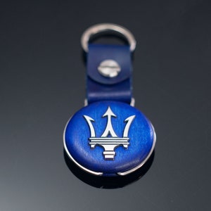 Maserati Blue Keychain Wooden Titanium Aluminum Spyder Gran Turismo 350 ...