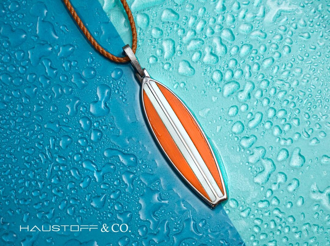 Titanium Surf Board Pendant, Necklace, Custom Colored, for Surfers ...