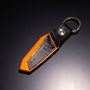 Lamborghini Keychain, Anodized Aluminum, Carbon Fiber, Bronze Lettering ...