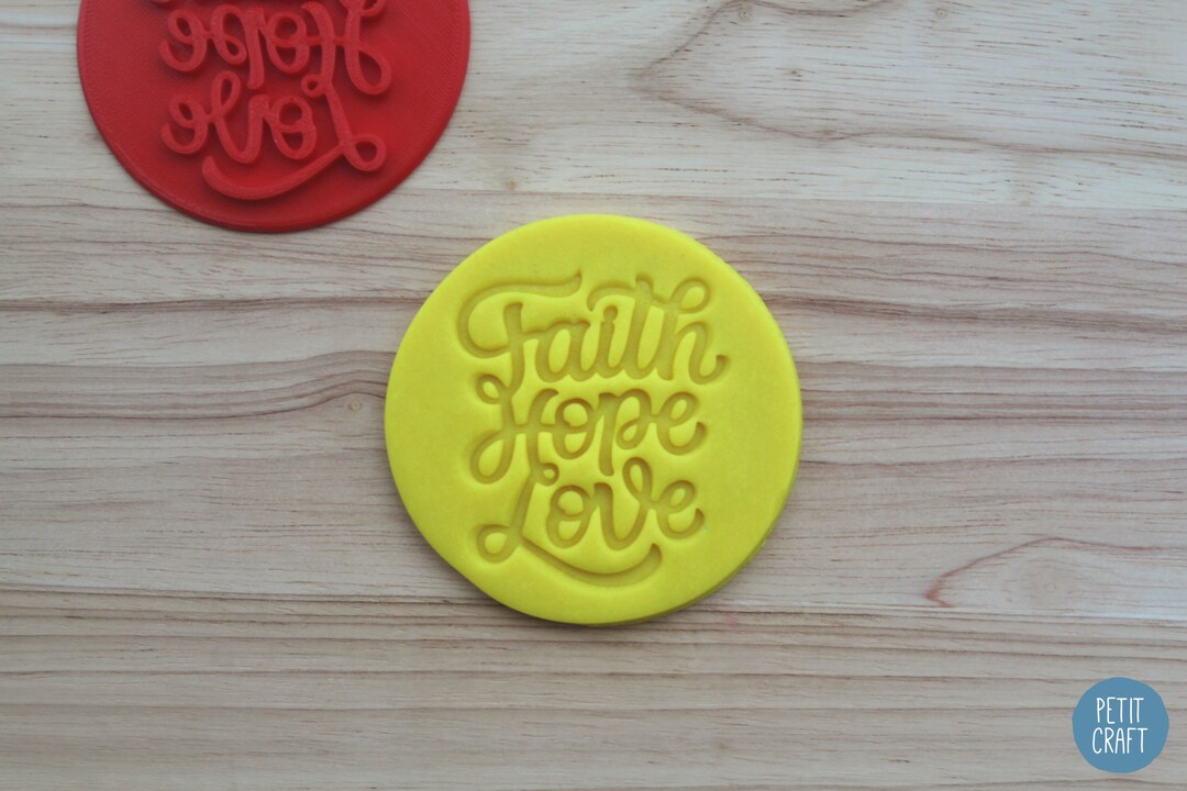Faith Hope Love | Script Cookie, Fondant Stamp and Embosser - Etsy
