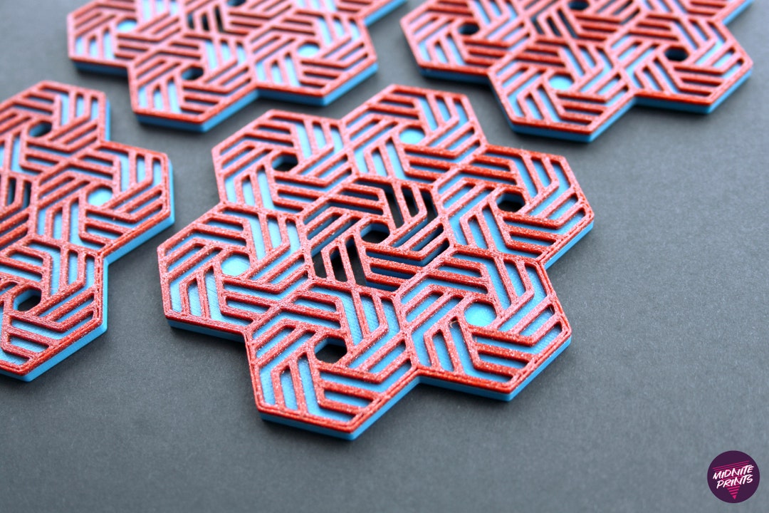 Hexagon Coasters Magnetic 3D Printed Minimalist Coaster Design - Etsy