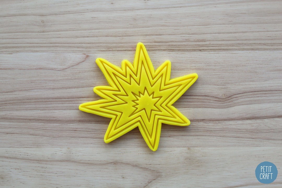 Explosion Comic Book Bam, Pow Cookie Cutter and Stamp, Cake and Fondant ...