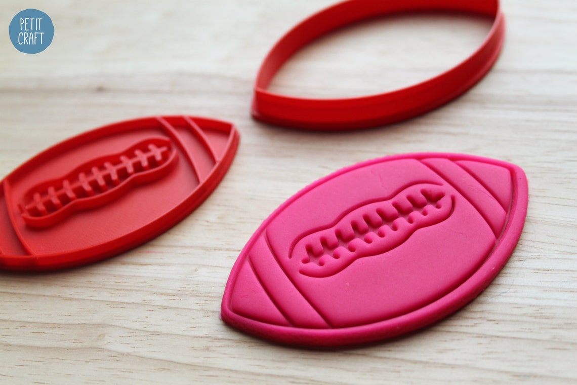 Rugby Ball Cookie Cutters and Embossers Cake and Fondant - Etsy