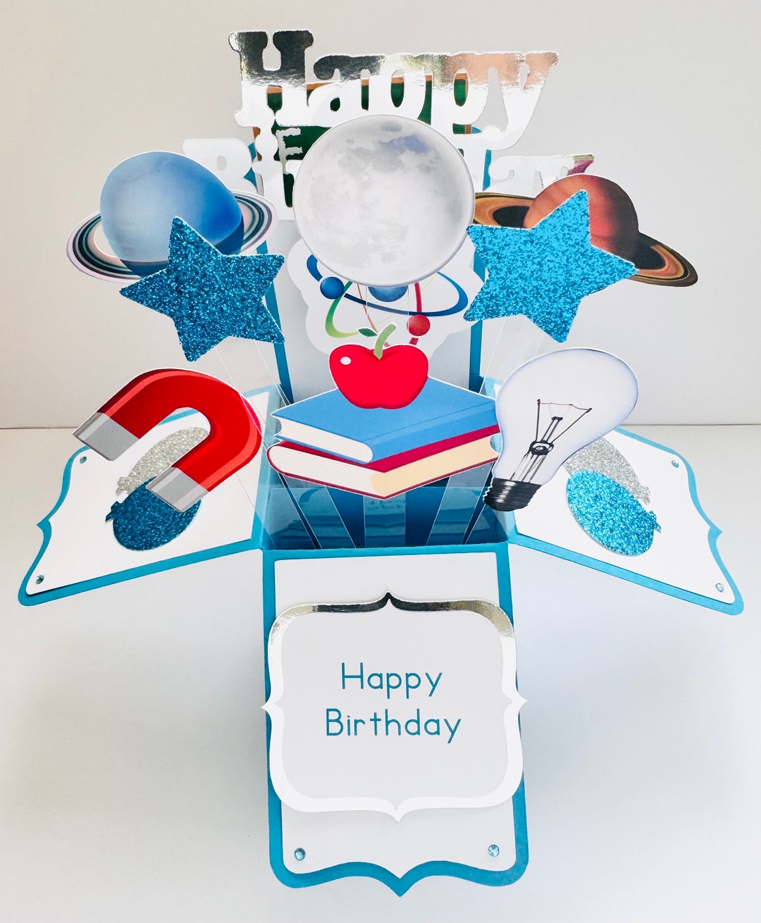 Physics Themed Birthday Card/3d Card - Etsy