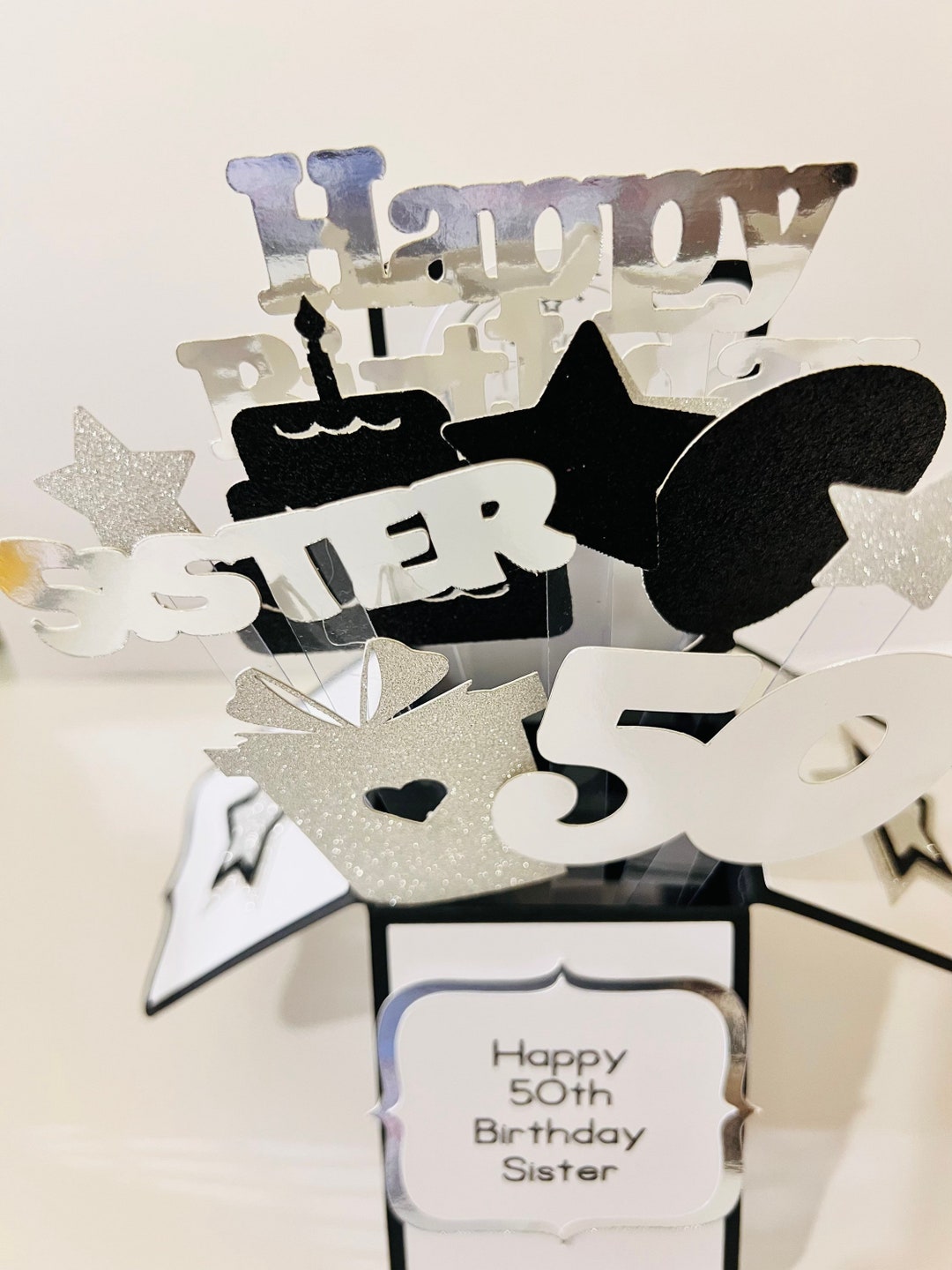 50th Birthday Card in a Box/3d Card - Etsy
