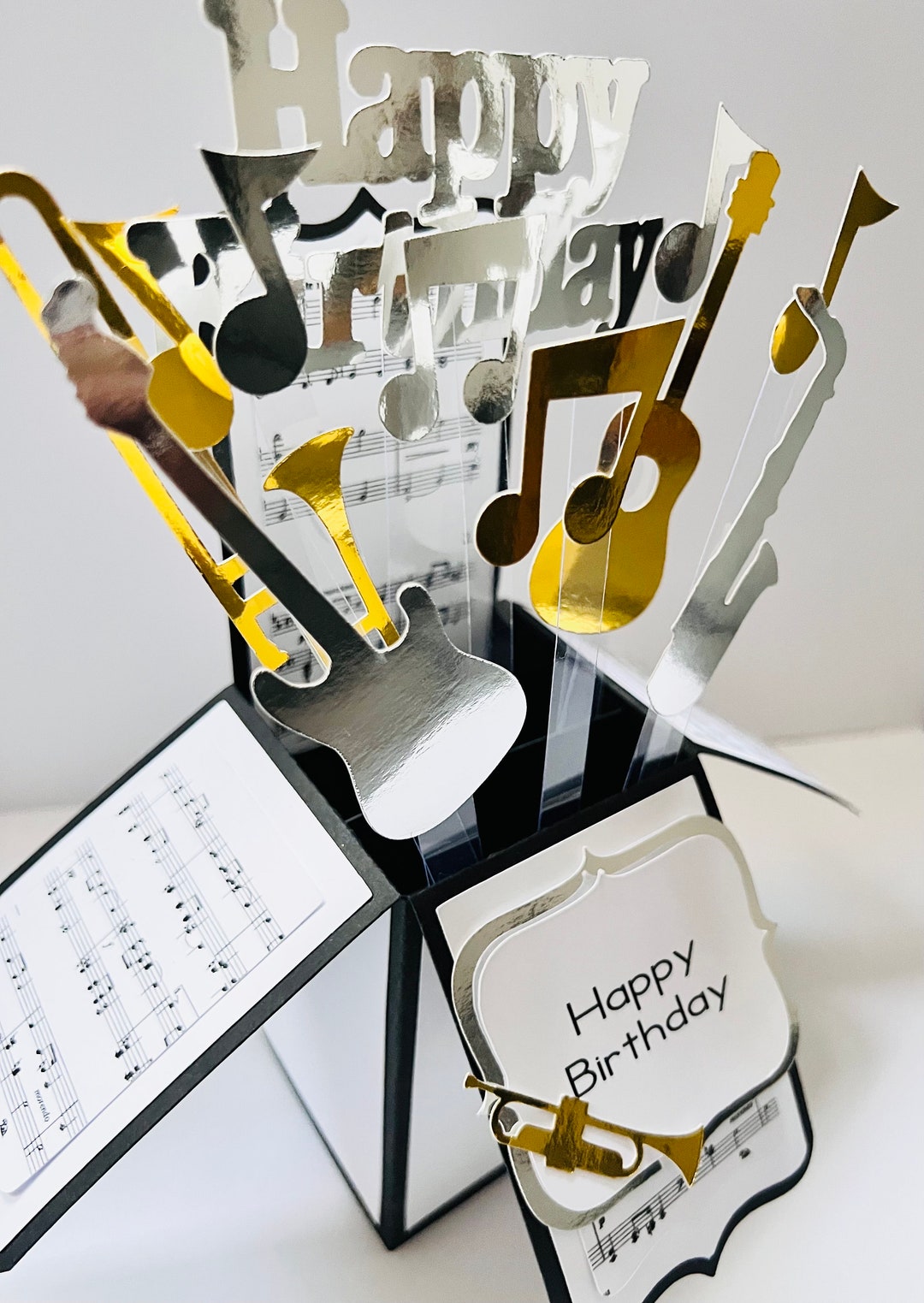 Music Themed Card/card in a Box/3d Card (no Musical Sound) - Etsy