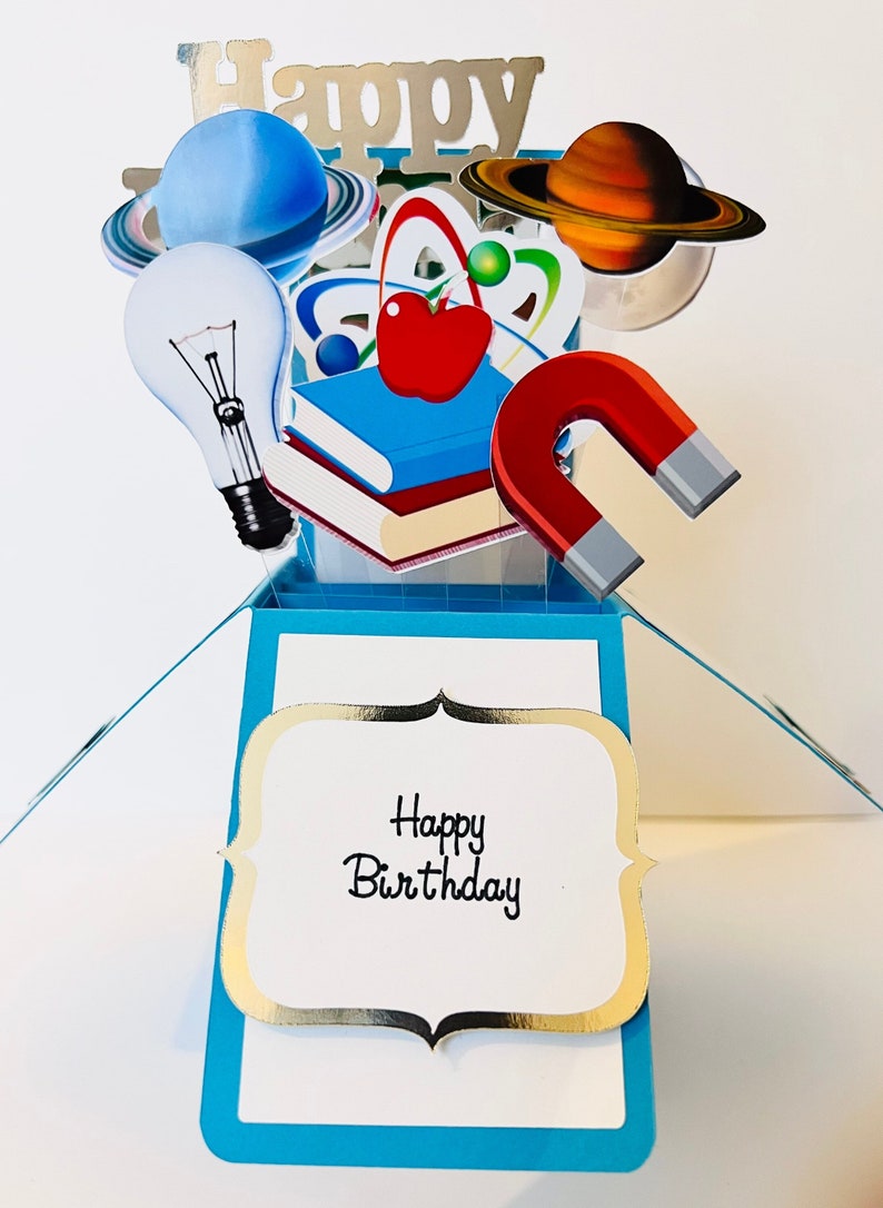 Physics Themed Birthday Card/3d Card | Etsy