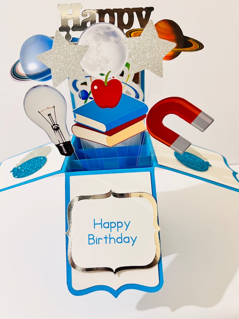 Physics Themed Birthday Card/3d Card - Etsy