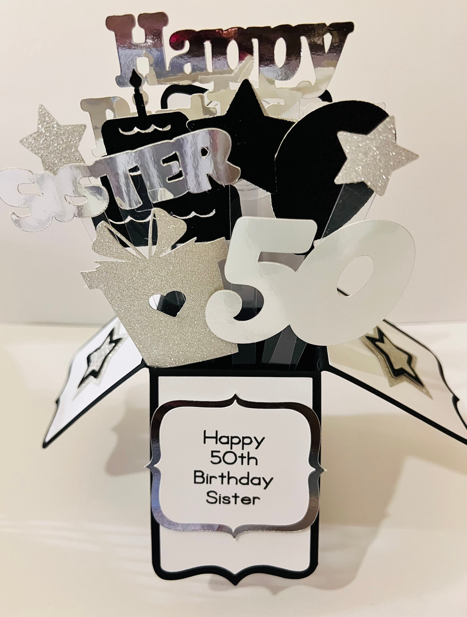50th Birthday Card in a Box/3d Card - Etsy
