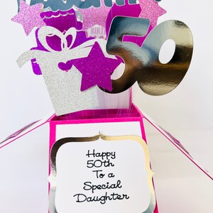 50th Birthday Card in a Box/3d Card - Etsy