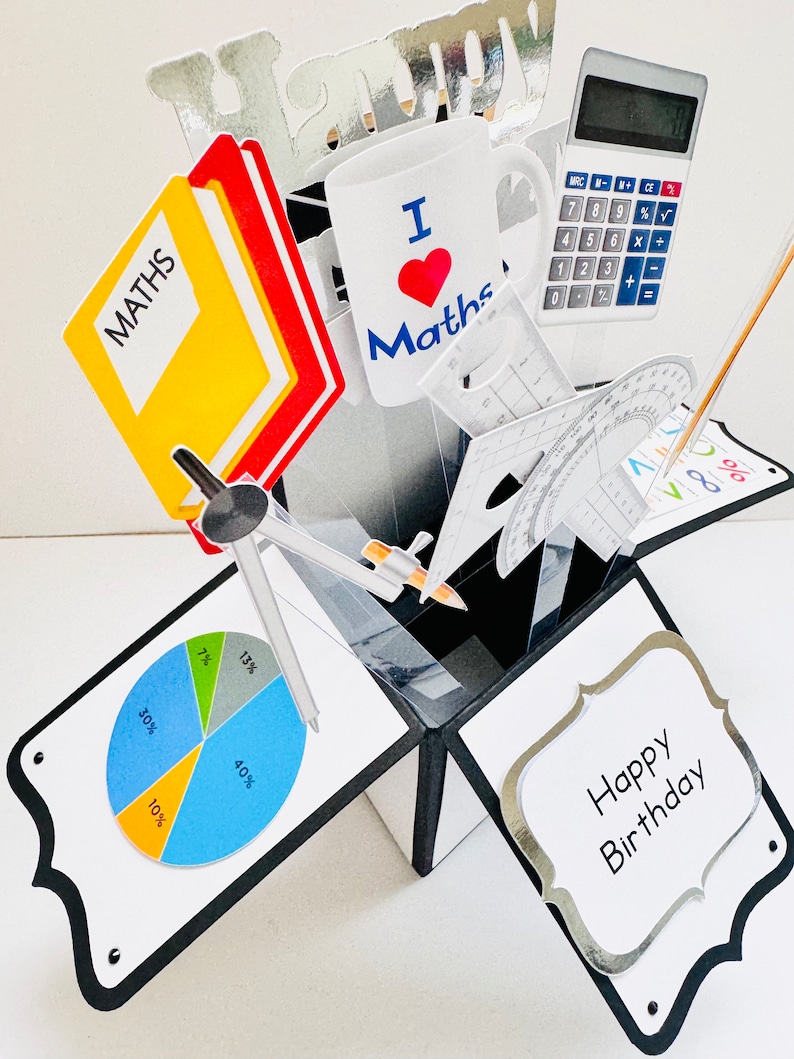 Personalisable Maths Themed 3D Greeting/gift Card - Etsy
