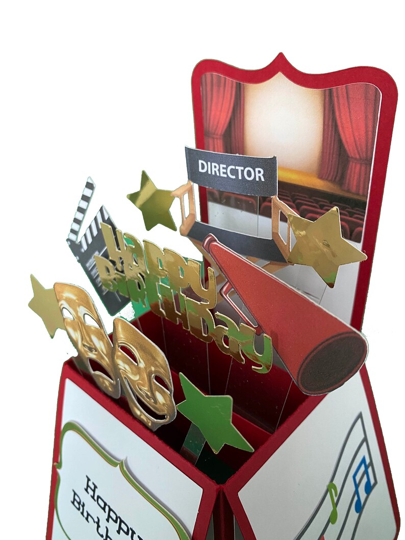 Theatre Drama Acting themed card in a box/Pop up box | Etsy
