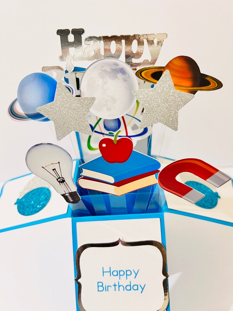 Physics Themed Birthday Card/3d Card - Etsy