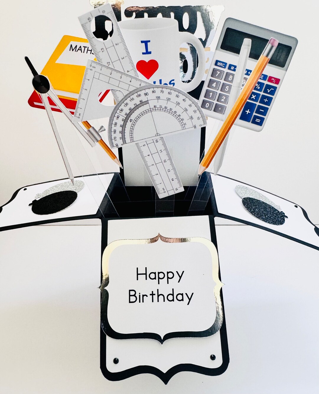 Maths Themed Card in a Box/3d Card - Etsy