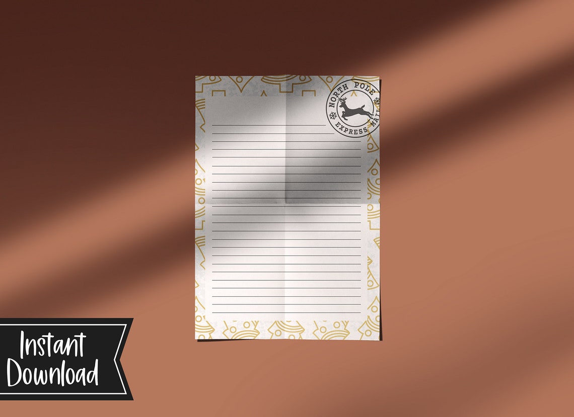Printable Christmas Writing Paper Yellow Holiday Tree - Etsy
