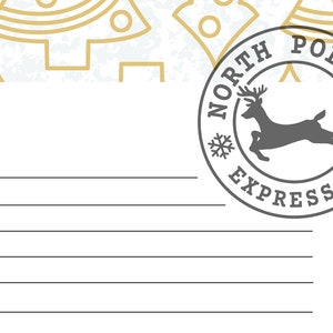 Printable Christmas Writing Paper – Yellow Holiday Tree Stationery PDF ...