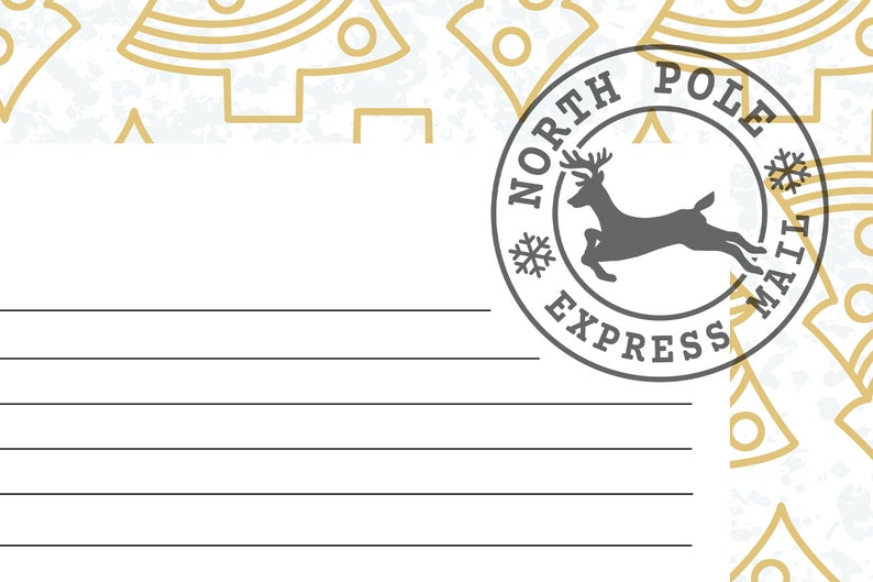 Printable Christmas Writing Paper – Yellow Holiday Tree Stationery PDF ...