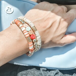 Gold Disc Stretch Bracelets L Heishi Gold Disc Bracelets L Heishi Disc Stacking Bracelets L ...