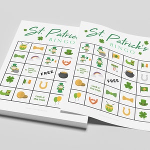 St Patrick's Day Printable BINGO Game Shamrock Print Classroom Game - Etsy