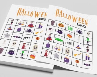 Halloween Orange 5x5 Bingo Printable Pdfs Contain Everything - Etsy