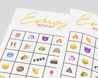 Emoji Bingo Emoji Printable Bingo Instant Download Emoji Party 20 Emoji ...