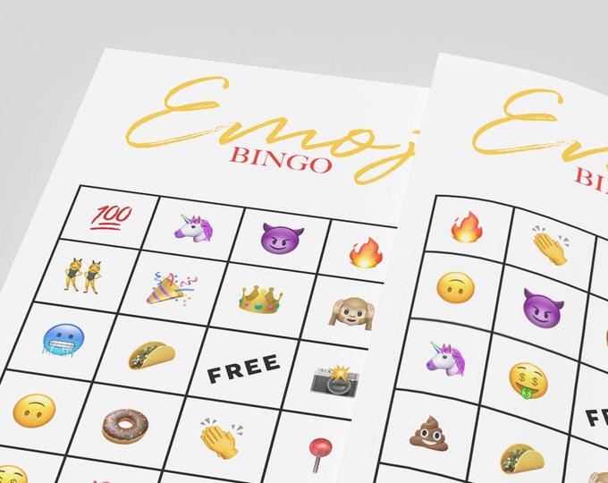 Emoji BINGO Instant Download Emoji Birthday Party Game - Etsy