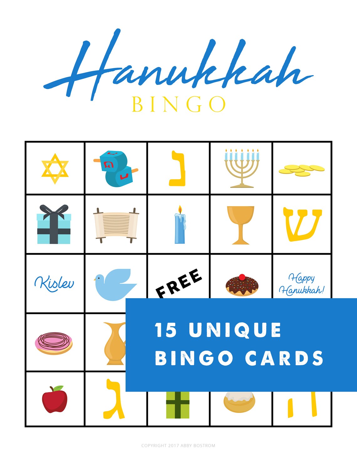 Hanukkah Bingo Hanukkah Games Kids Hanukkah Game Hanukkah | Etsy