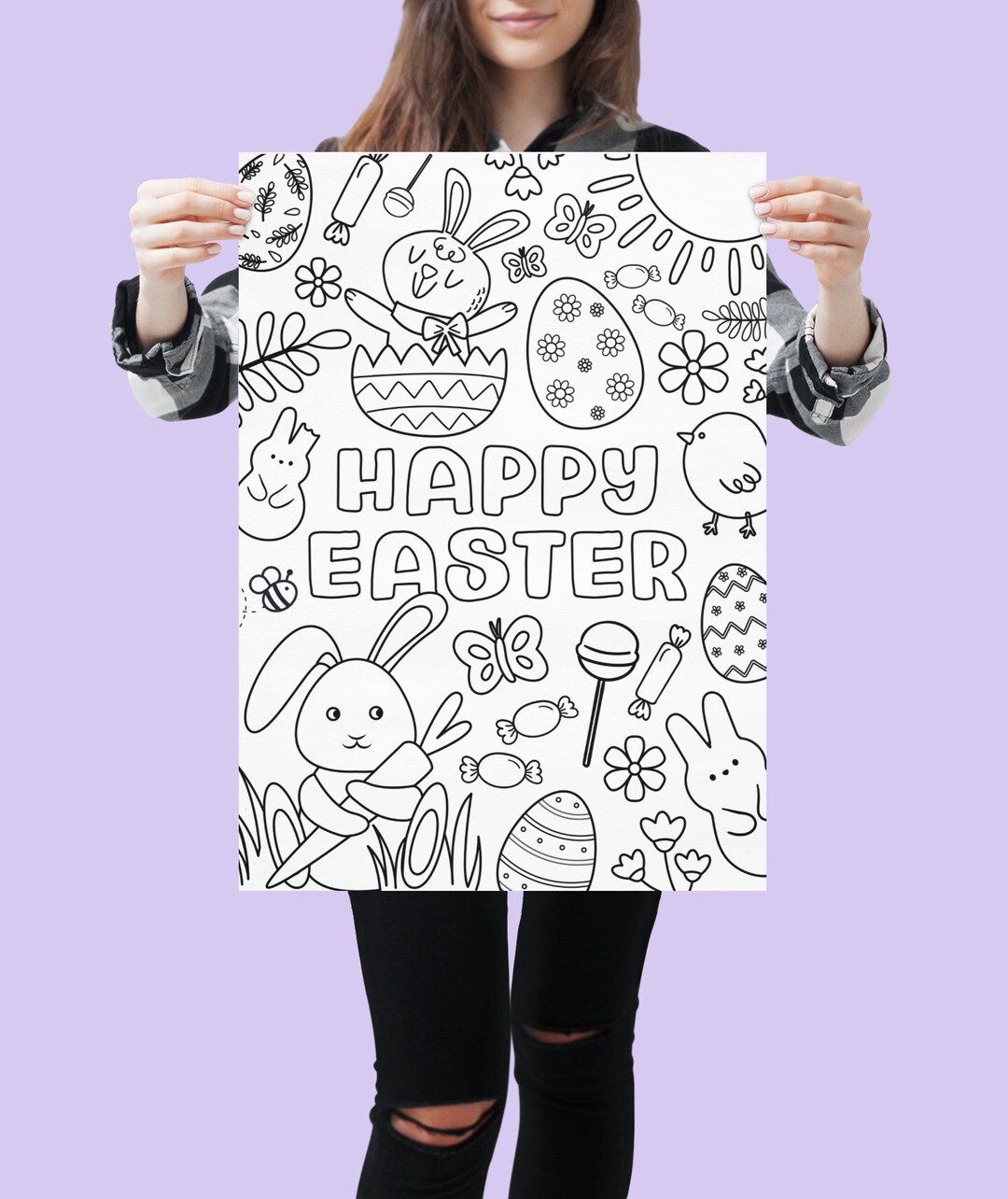 Huge Engineering Easter Coloring Poster Easter Printable Easter ...