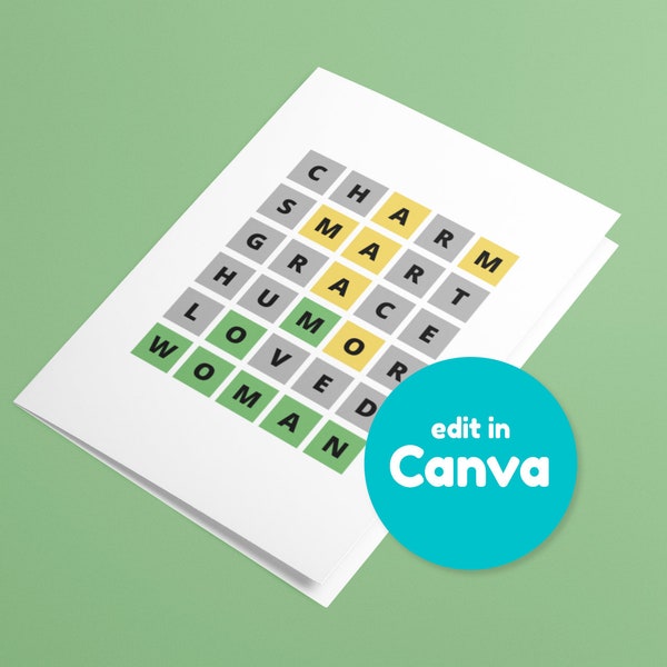 Birthday Wordle Card Canva Template - Etsy