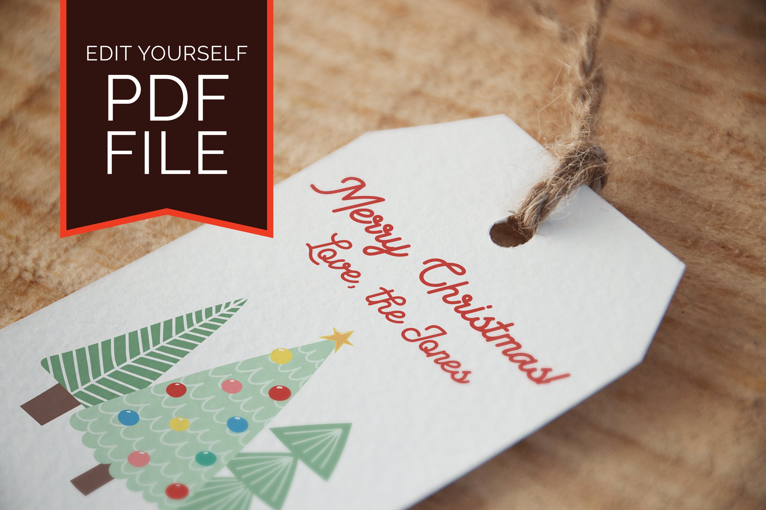 Christmas Gift Tag Template Editable Christmas Gift Tag PDF - Etsy