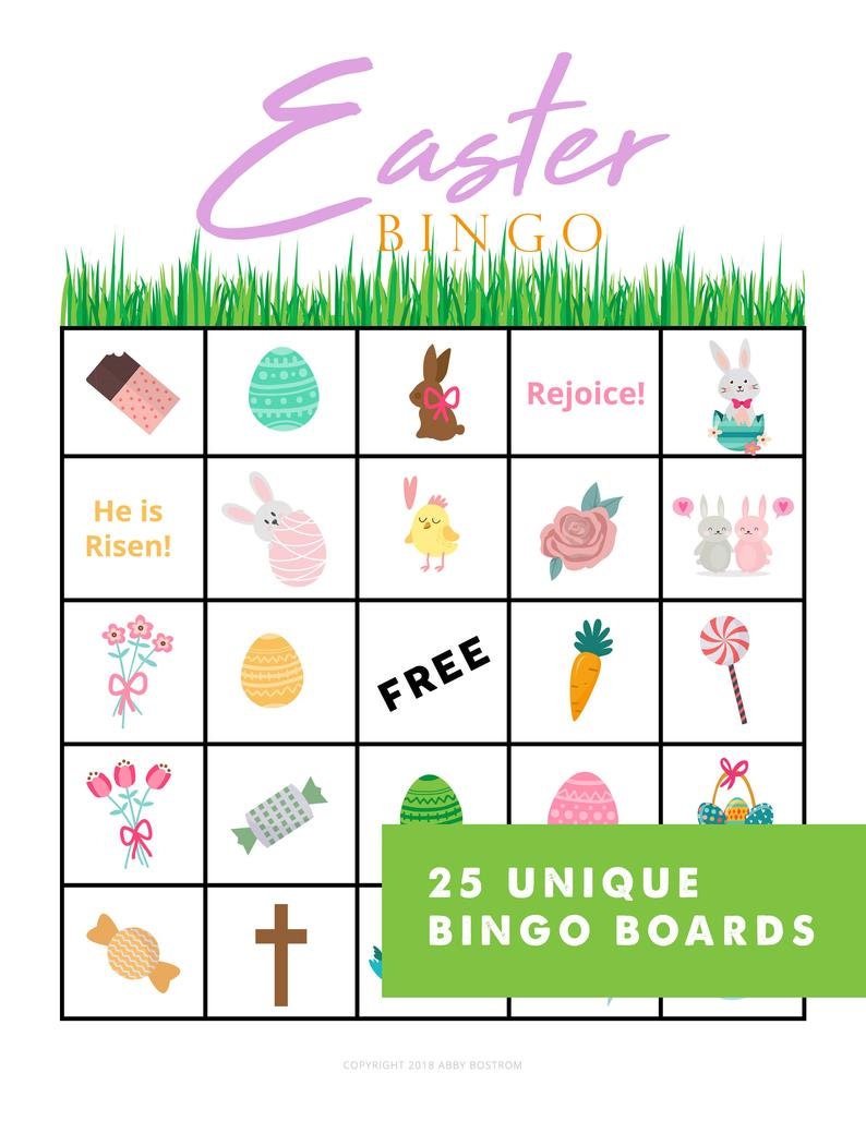 Christian Easter Board Game Easter BINGO Game Kids Church Game | Etsy