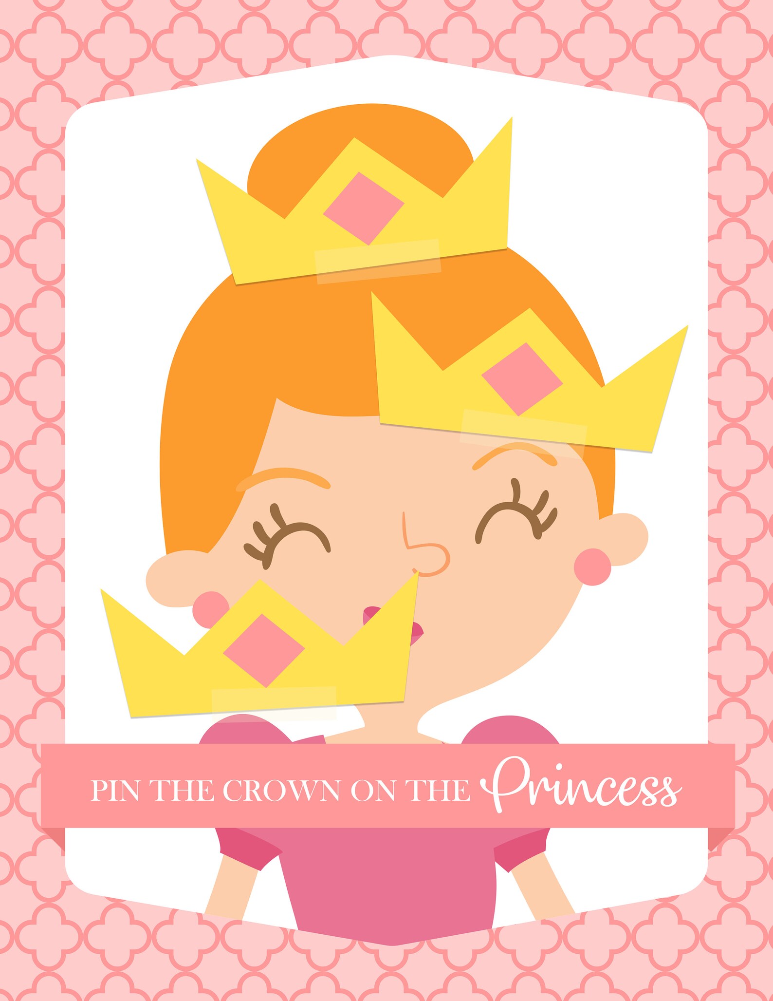 Princess Party Game Pin the Crown on the Princess Party Game | Etsy