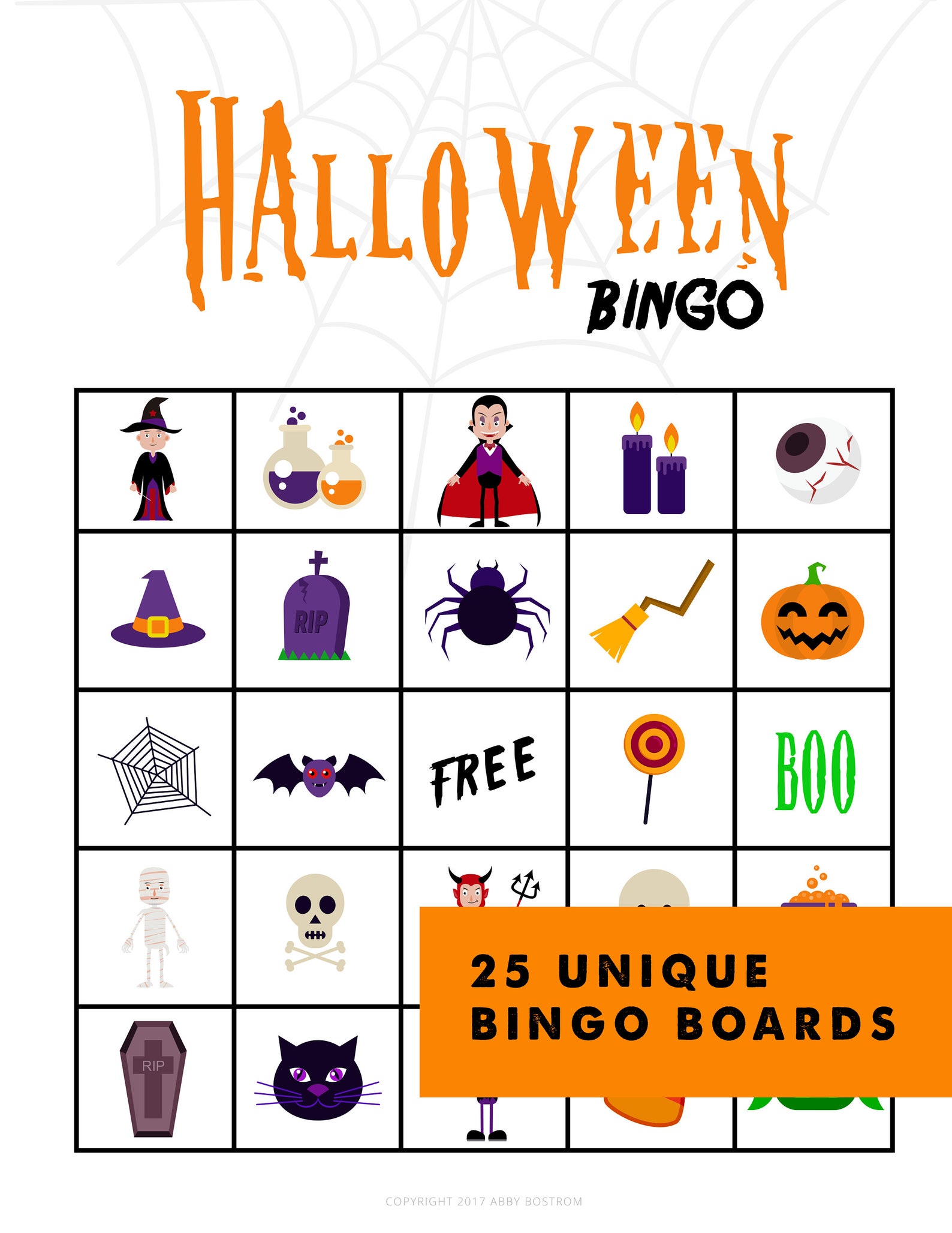 Halloween BINGO Kids Class Game Halloween Class Game Halloween - Etsy