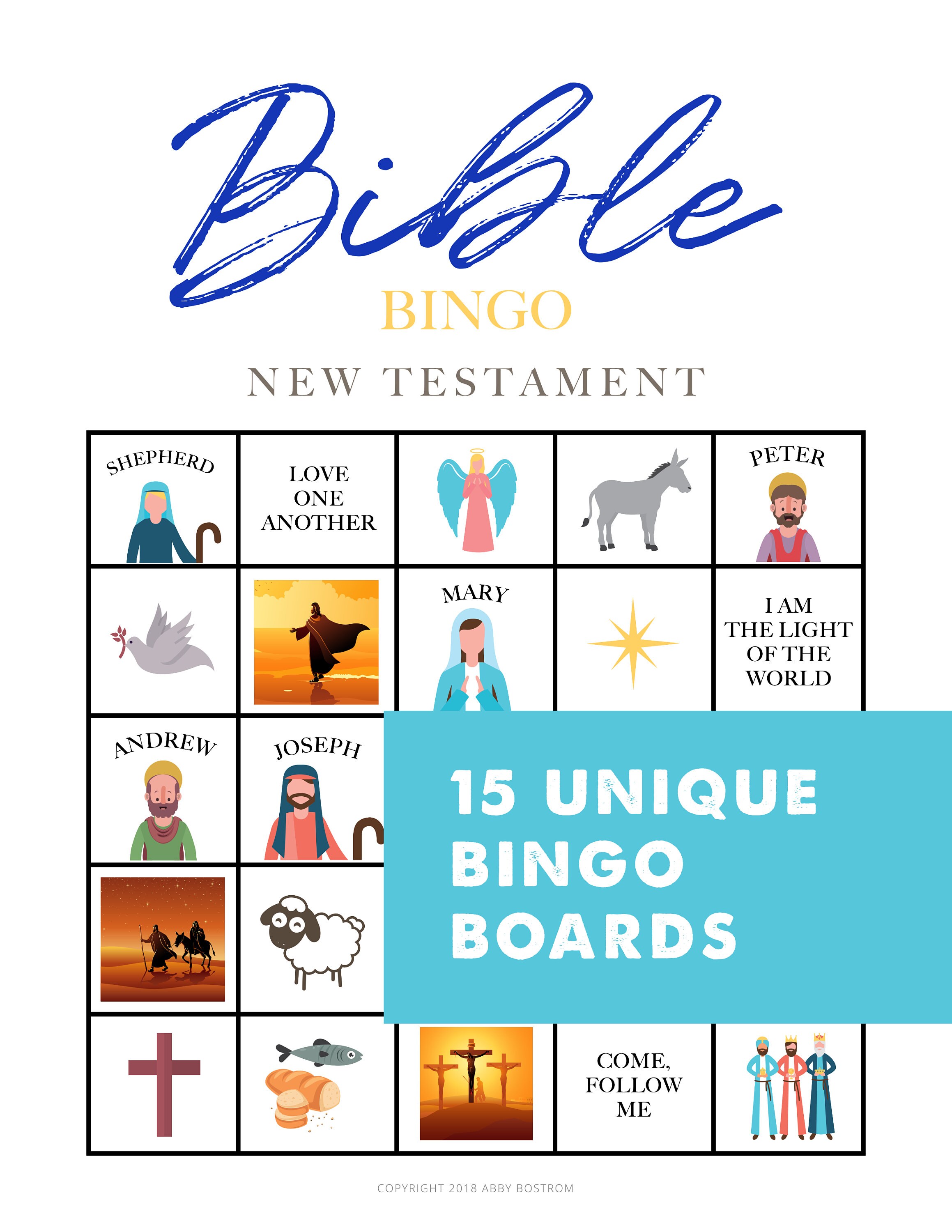 Bible BINGO Kids Church Game New Testament Kids Church Game - Etsy