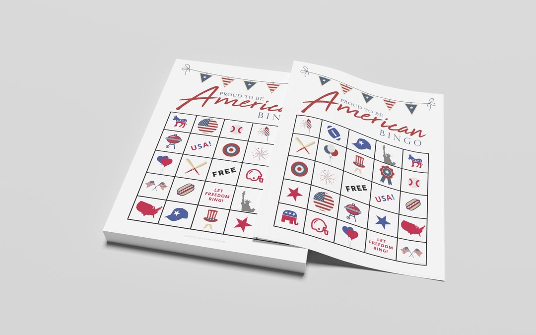 4th of July Memorial Day Bingo USA Bingo Game Printable BINGO Game ...