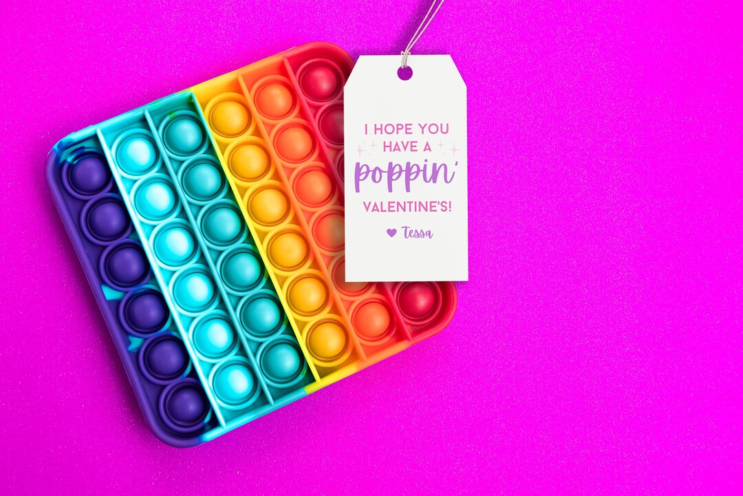 Editable Valentine Tag Pop It Valentine Popper Gift Non Candy Valentine ...